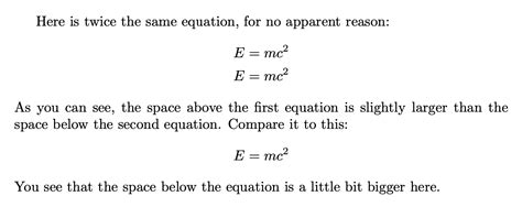 Uneven Spacing With Consecutive Math Environments Tex Latex Stack