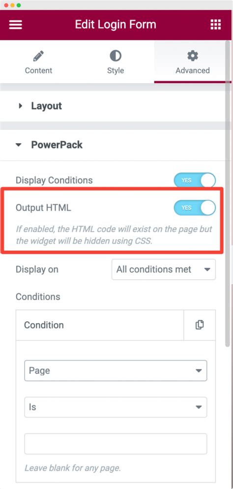 Display Conditions Overview Powerpack Addons For Elementor
