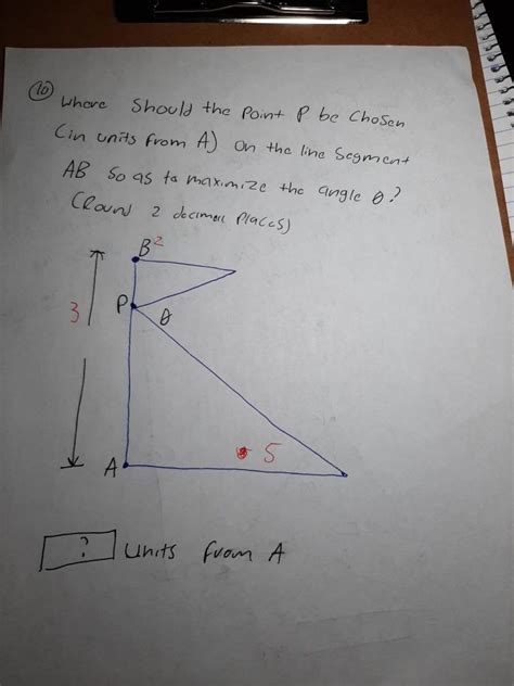 Solved 10 Where Should The Point P Be Chosen In Units From Chegg Com