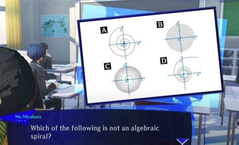 Persona 3 Reload Algebraic Spiral Exam Correct Answer