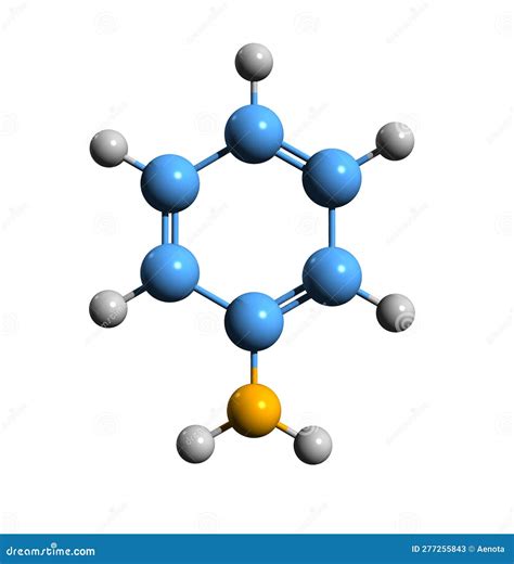 3d Image Of Aniline Skeletal Formula Stock Illustration Illustration Of Science Molecular