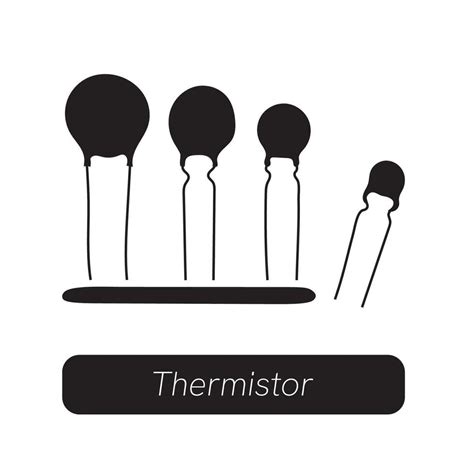 Thermistor Icon Set On White Background Ntc Thermistor Resistor Sign Flat Style 26534736