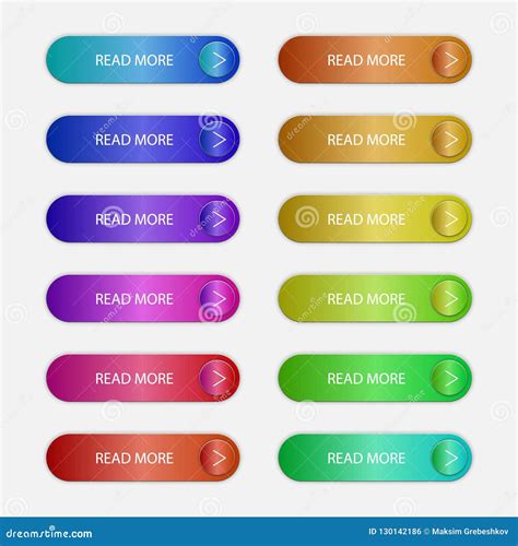 Call To Action Buttons Set Flat Design Stock Illustration