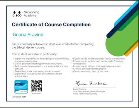 Passed Ethical Hacker Course Gnana Aravind K Posted On The Topic