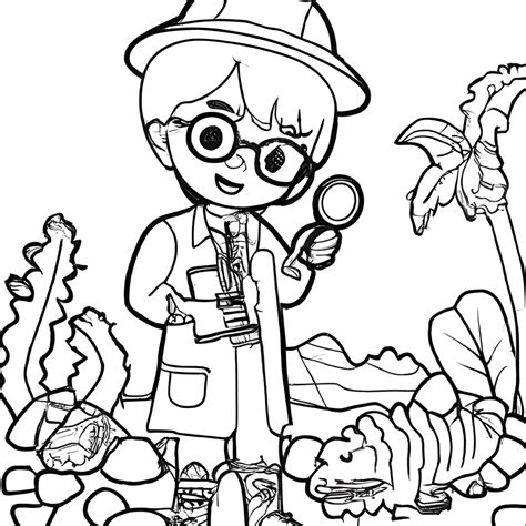 Paleontologist Coloring Page Doodle Your Way Into The Past Unleash