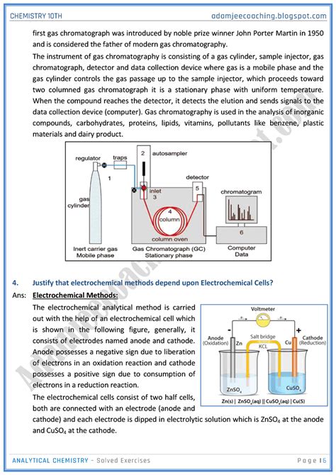 Adamjee Coaching Analytical Chemistry Solved Exercise Chemistry 10th