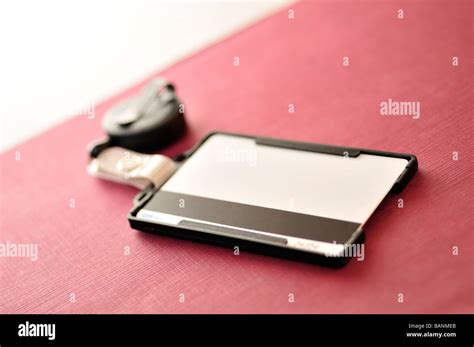 Blank Security Access Pass In Holder With Belt Hook Showing Magnetic Stripe For Swipe Stock