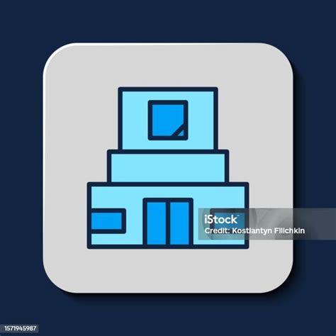 채워진 윤곽선 레닌 영묘는 파란색 배경에 분리되어 있다 러시아 건축 랜드마크 관광지 모스크바 붉은 광장의 왕실 성채 벡터 0명에 대한 스톡 벡터 아트 및 기타 이미지