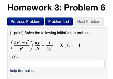 Solved Homework 3 Problem 6 Previous Problem 1 Point