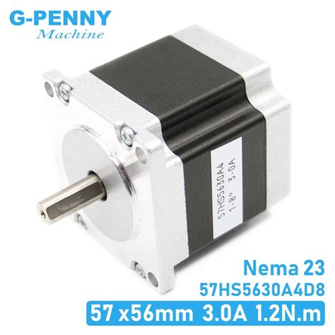 스테퍼 모터 57x56 D 8mm Nema23 4 와이어 3a 126nm 스테핑 모터 180oz In Nema 23 Cnc 조각 밀링 머신 3d 프린터 용