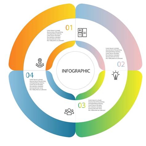 Premium Vector Infographic With Circle Shape Vector Template Process Concept Step For Strategy