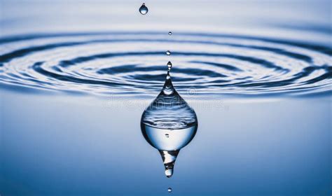 A Single Water Droplet Falls Into A Still Body Of Water Creating A Series Of Concentric Ripples