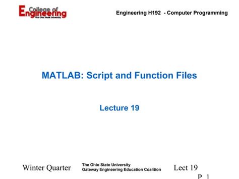 Lecture 19 Matlabscriptandfunctionfiles06 Ppt