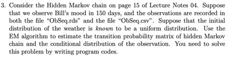 3 Consider The Hidden Markov Chain On Page 15 Of