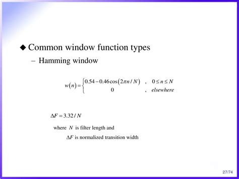 Ppt Chapter 7 Finite Impulse Responsefir Filter Design Powerpoint