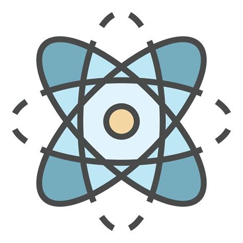 Atom Icon Color Outline Vector Vector Art At Vecteezy