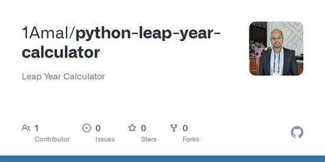 Github Amal Python Leap Year Calculator Leap Year Calculator