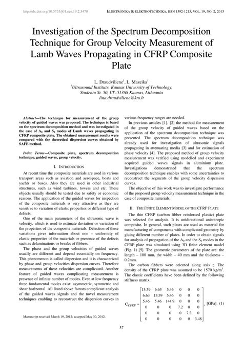 Pdf Investigation Of The Spectrum Decomposition Technique For Group Velocity Measurement Of