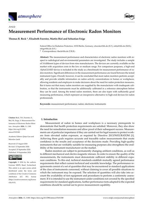 Pdf Measurement Performance Of Electronic Radon Monitors
