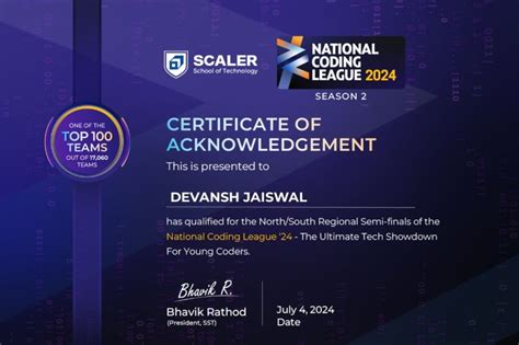 nationalcodingleague achievement coding scaler proudmoment scalerschooloftechnology