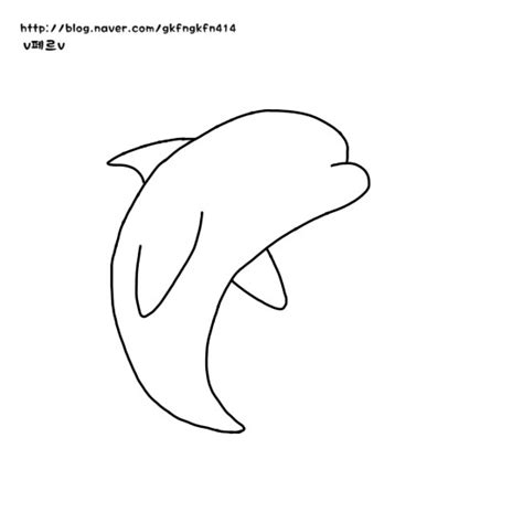 손그림 강좌 귀여운 돌고래 캐릭터 그리기 네이버 블로그