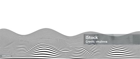 물결 모양의 검은 선 배경입니다 곡선 얇은 줄무늬 패턴입니다 추상적인 윤곽선 질감 풍경 지형 개념입니다 벡터 벽지입니다 개념에 대한 스톡 벡터 아트 및 기타 이미지 Istock