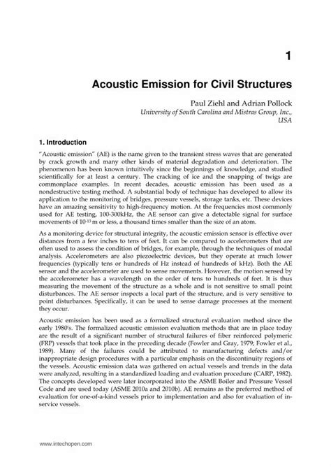Pdf Acoustic Emission For Civil Structures Dokumen Tips