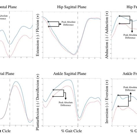 the graphs below show angular behavior of the pelvis in frontal plane