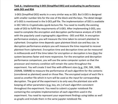 Solved Task A Implementing S Des Simplified Des And