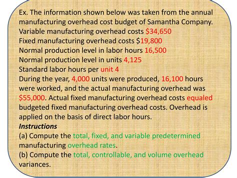 Manufacturinf Overhead Variance Ppt