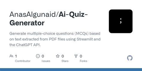 GitHub AnasAlgunaid Ai Quiz Generator Generate Multiple Choice Questions MCQs Based On Text