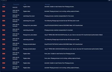 Help With Frigate Ffmpeg And Reolink Doorbell Configuration Home Assistant Community