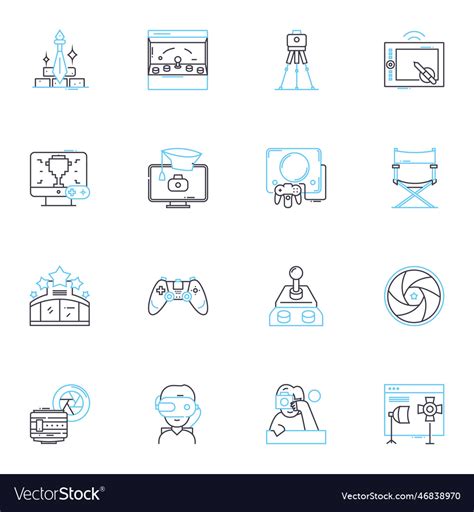Communications Sector Linear Icons Set Telecoms Vector Image