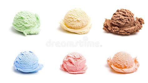 Six Different Scoops Of Ice Cream Stock Photo Image Of Collage Green