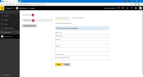 Connect Power Bi Gateway To Obiee Reports Via Bi Connector As Odbc
