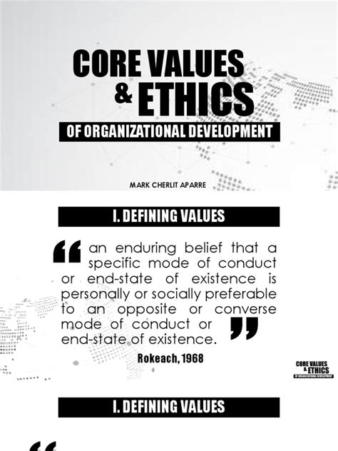 Chapter 3 Core Values And Ethics Of Od Aparre Pdf Organization Development Value Ethics
