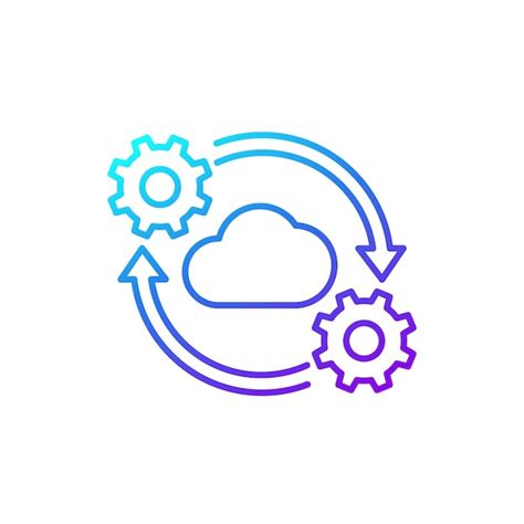 Premium Vector Cloud Computing Line Icon On White