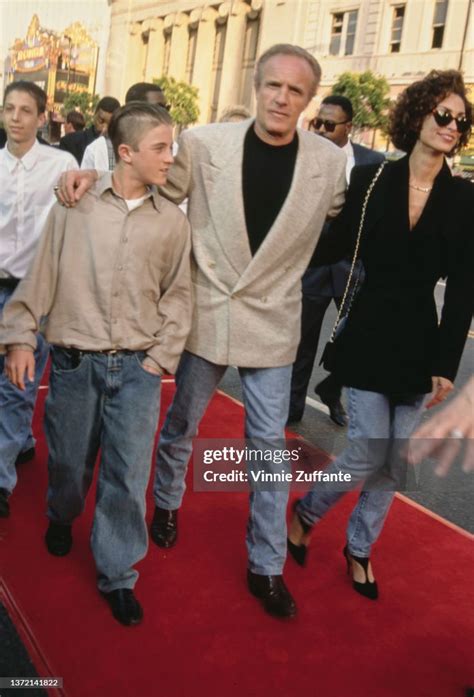 Actor James Caan With His Son Scott Caan And Wife Ingrid Hajek At A