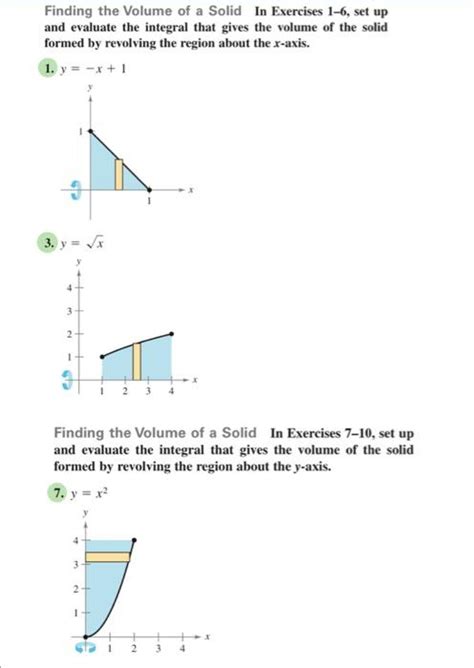 solved finding the volume of a solid in exercises 1 6 set