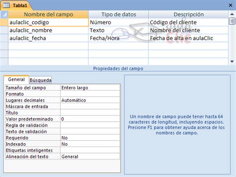 Access Crear Una Tabla De Datos En Access