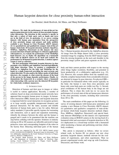 Human Keypoint Detection For Close Proximity Human Robot Interaction Deepai