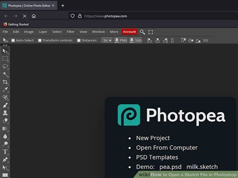 simple ways to open a sketch file in photoshop 6 steps