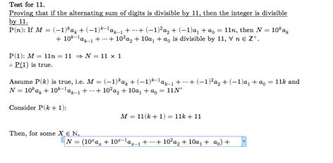 Discrete Mathematics Prove General Divisibility Test By 11 By
