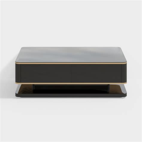 Gapn 51 Black Rectangular Modern Coffee Table With Storage 4 Drawers