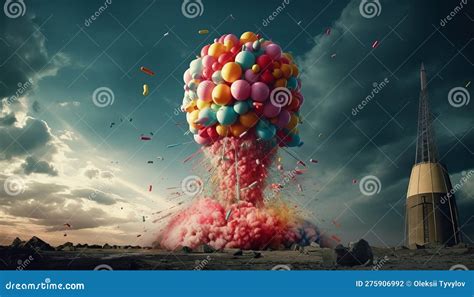 Balloon Pop Explosion Burst Animation Step Frames Isolated On White