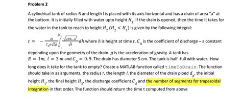 Solved MATLAB CODE NEEDED NOT WRITTEN OUT PROBLEM Chegg