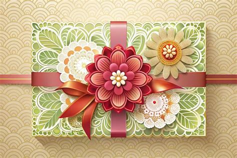 Floral Ribbon Pattern Design Premium Ai Generated Image