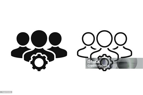 사람 기어 톱니바퀴 아이콘입니다 관리 개발 기호 기호입니다 그림 벡터 개발에 대한 스톡 벡터 아트 및 기타 이미지 개발 건설 산업 건축물 Istock