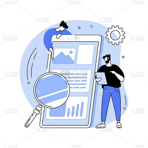 移动应用开发抽象概念矢量插图。