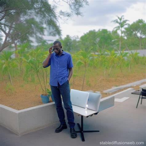 Man Coding On Computer Stable Diffusion Online